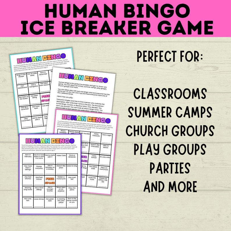 Kids Bingo | Human Bingo | Ice Breaker Bingo | Get to Know You Bingo ...