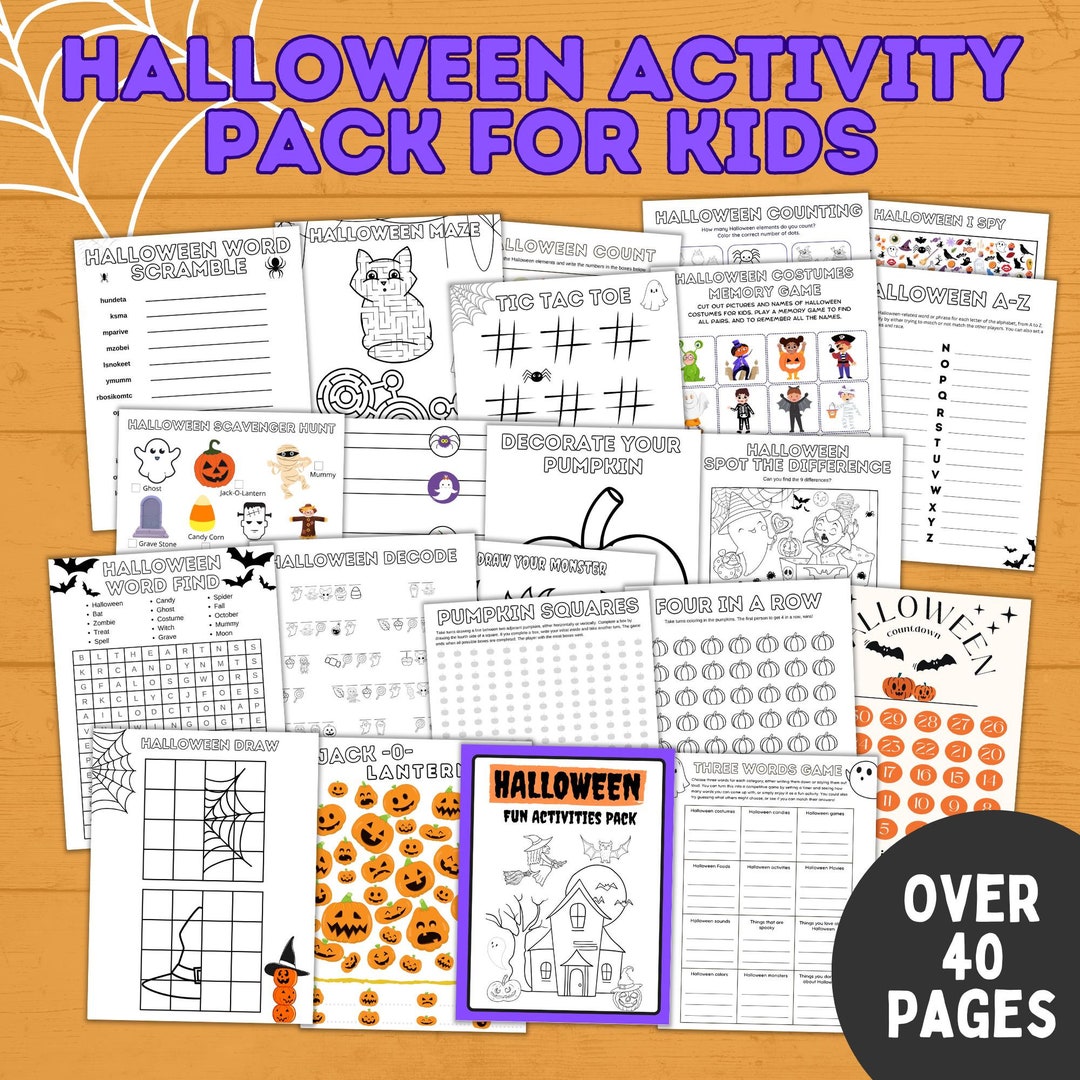 Halloween Activity Pack for Kids | Halloween Games | Halloween ...