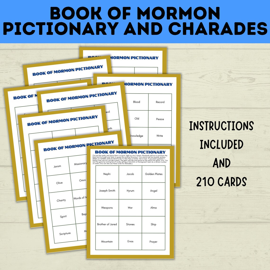 Book of Mormon Pictionary and Charades | Book of Mormon Games | Youth ...