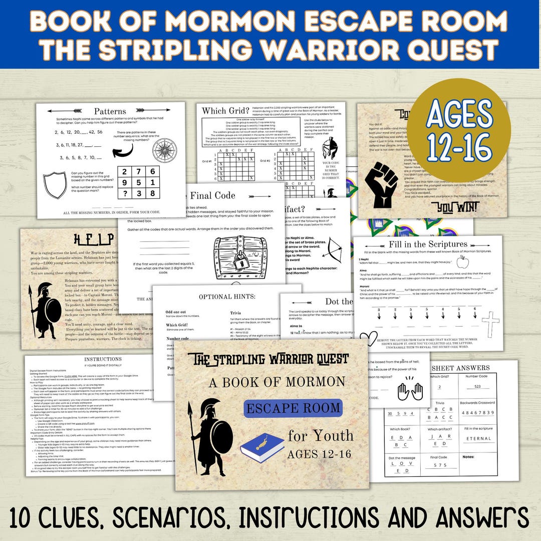 Escape Room for Youth | Book of Mormon Games | Kids Escape Room | Youth ...