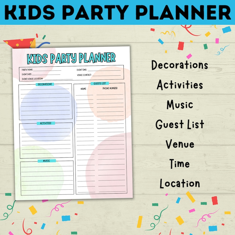 Kid's Party Planner | Kid's Birthday Party Planner | Kids Planner ...
