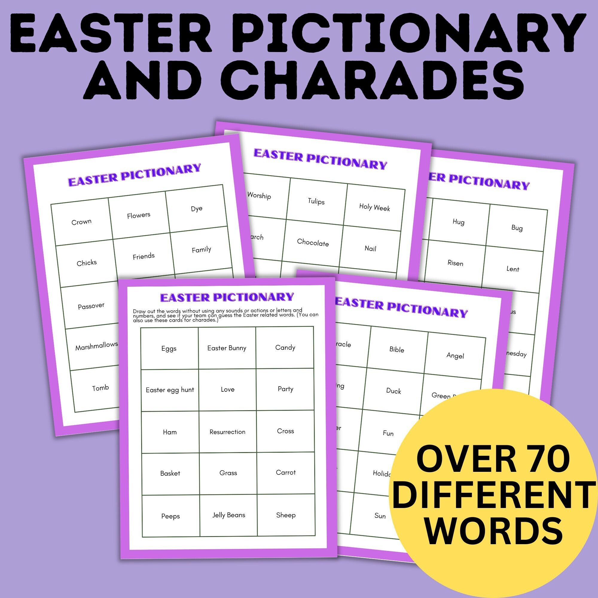 Easter Pictionary and Charades for Kids | Easter Games | Easter ...