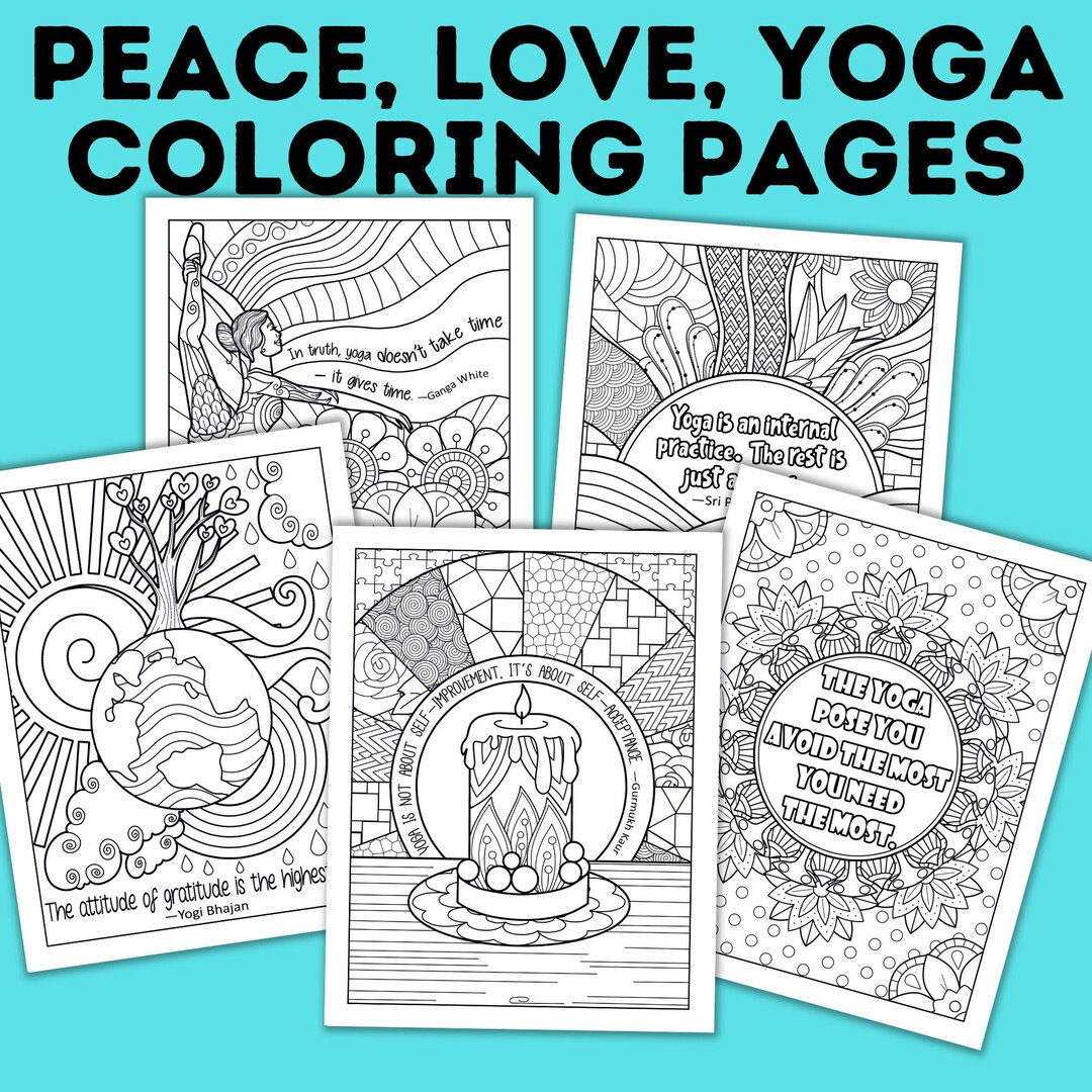 Yoga Coloring Pages | Relaxing Coloring Pages - Etsy