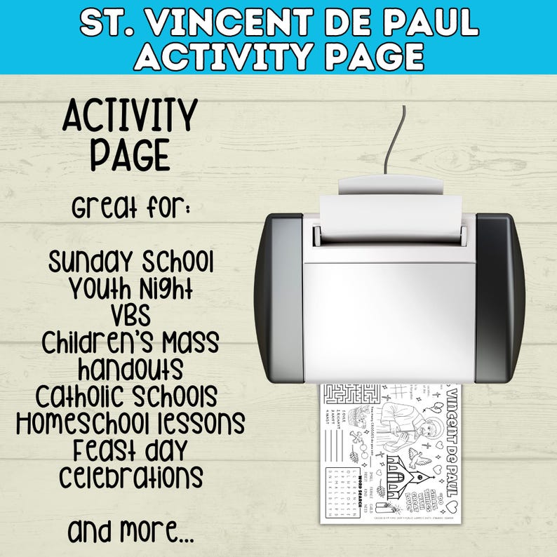 St. Vincent De Paul Activity Sheet for Kids | Catholic Activity for ...