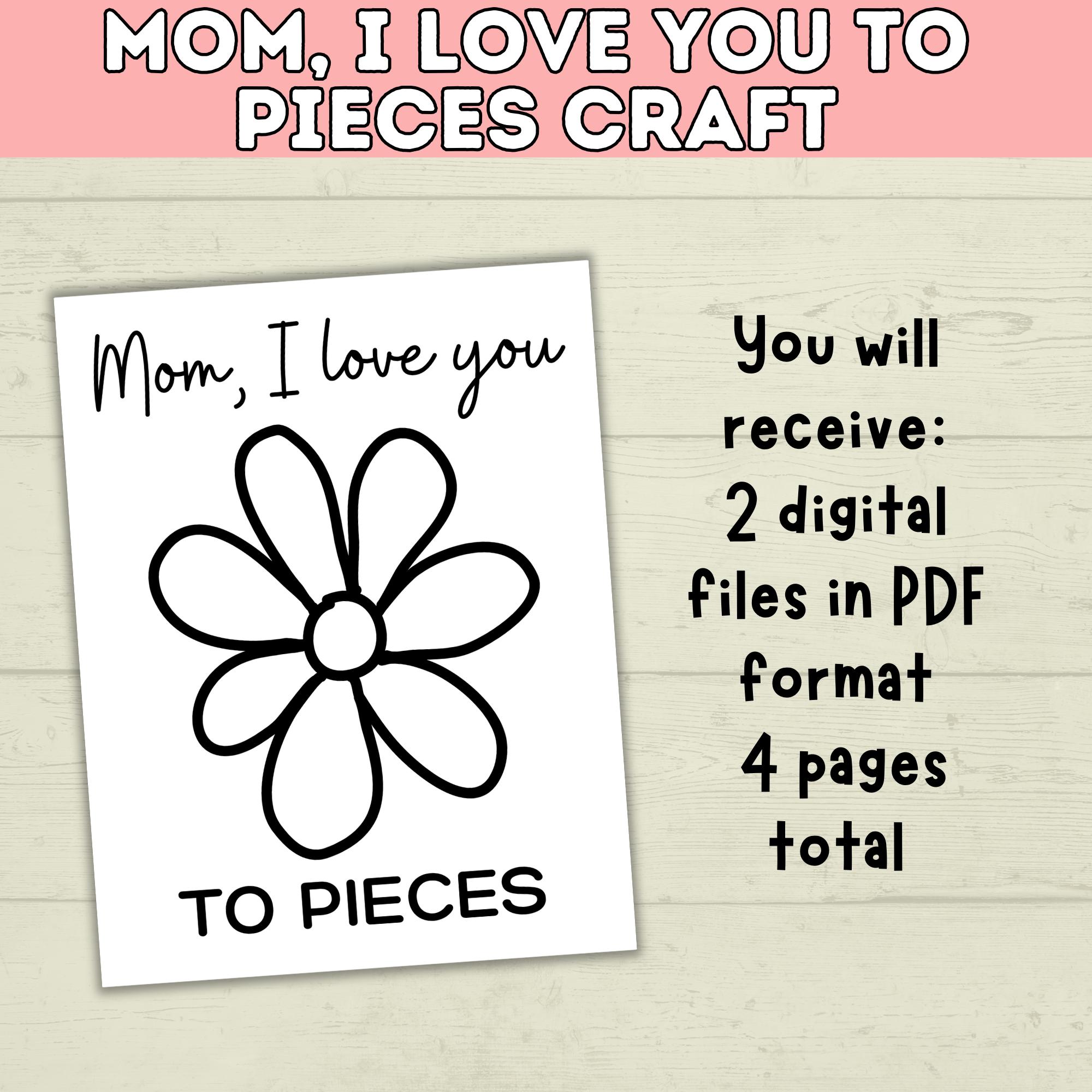 Mother's Day Craft Printable: I Love You to Pieces Card (PDF) - Etsy