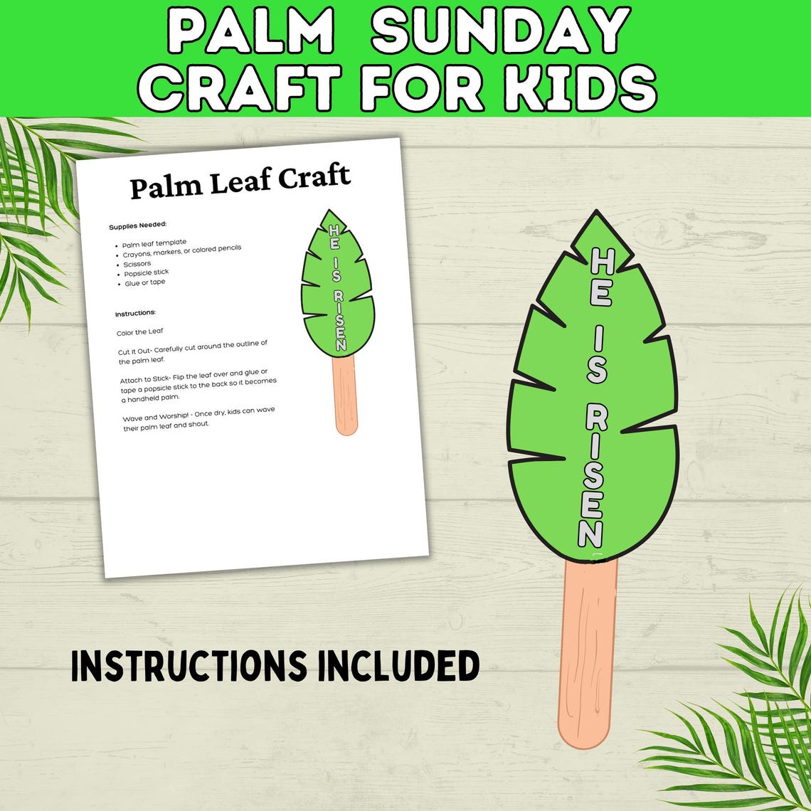 Palm Sunday Craft | Palm Leaf Craft | Sunday School Craft | Easter ...