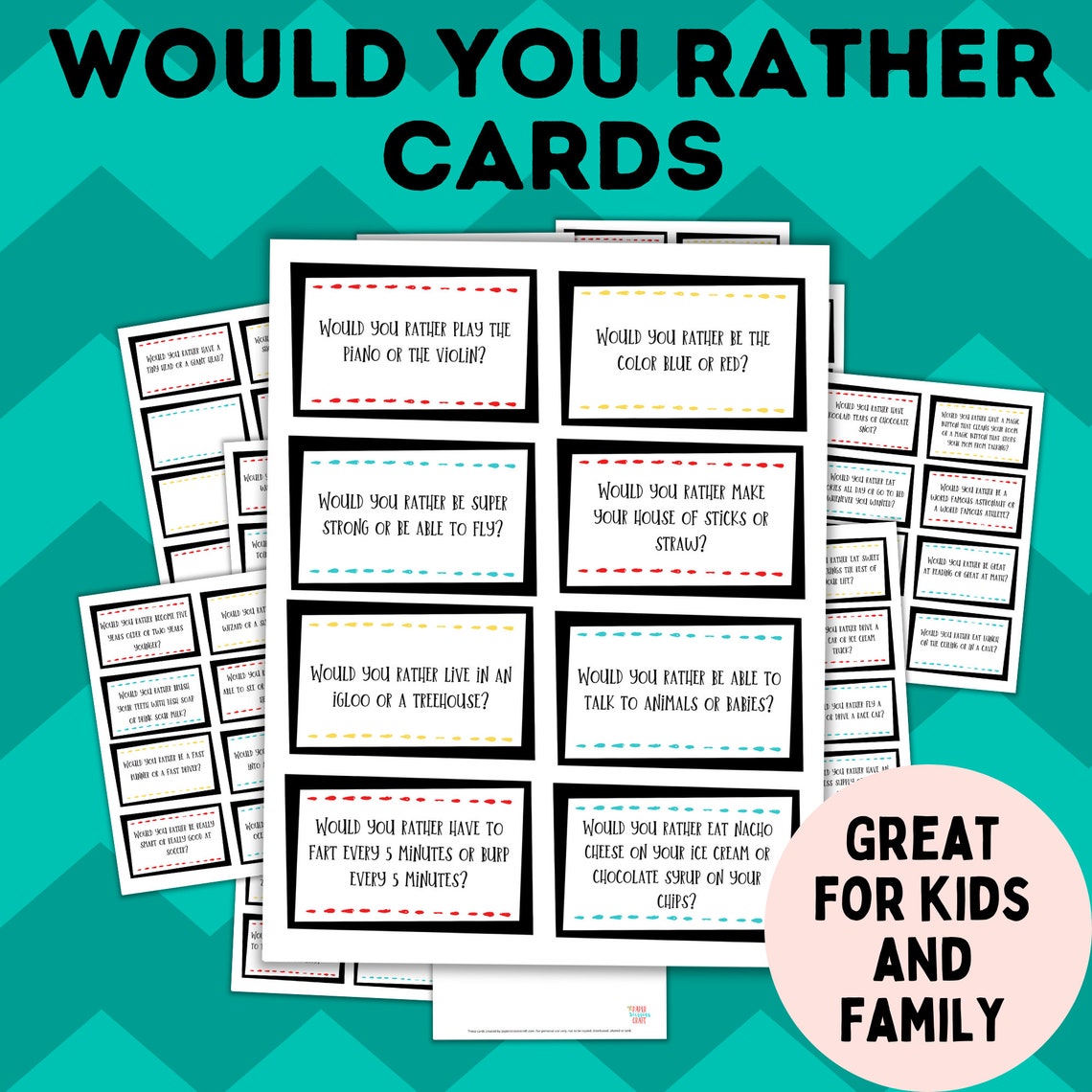 Would You Rather for Kids | Question Cards for Kids | Kids Games | Kids ...