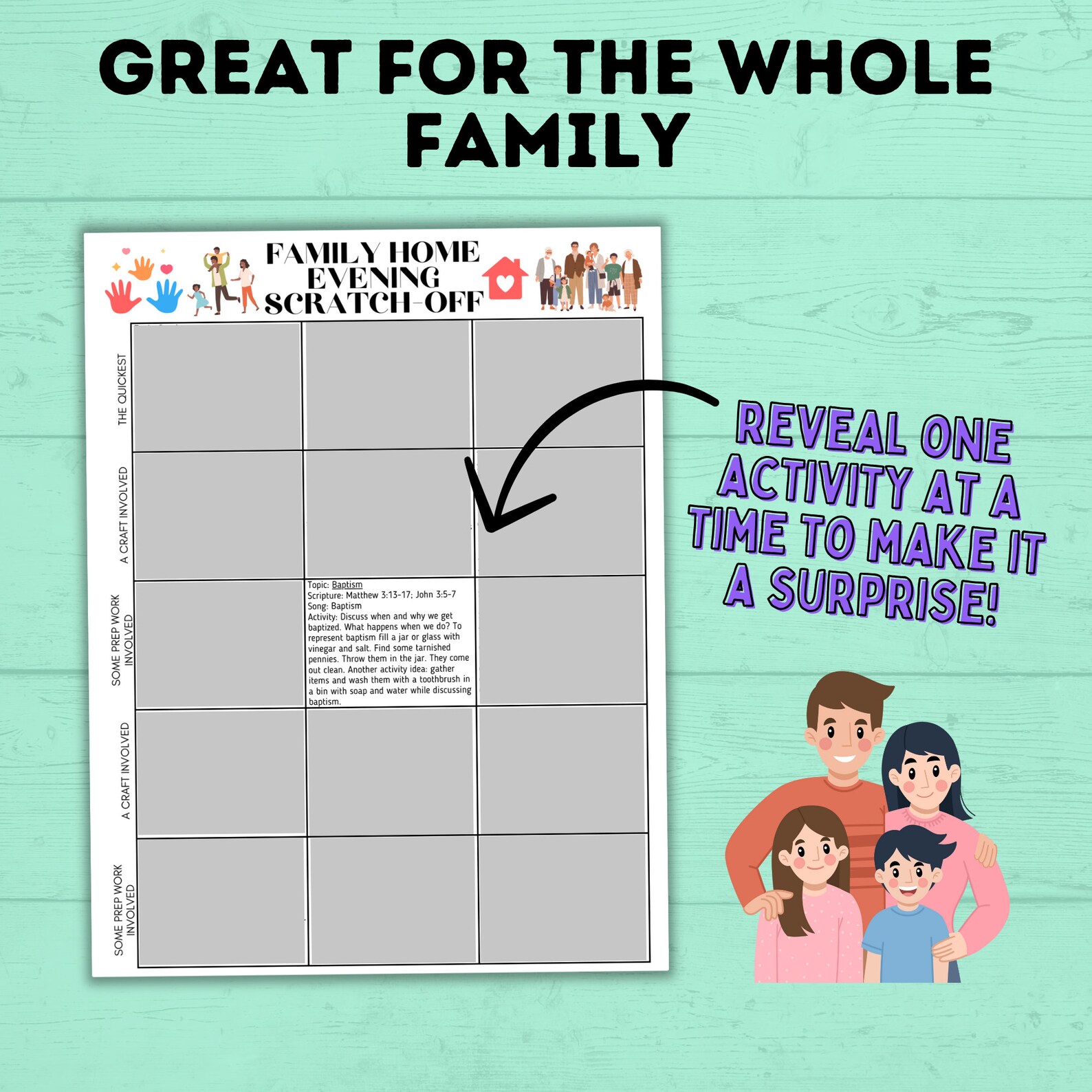 Family Home Evening Activities | FHE Lessons | FHE Scratch-off ...