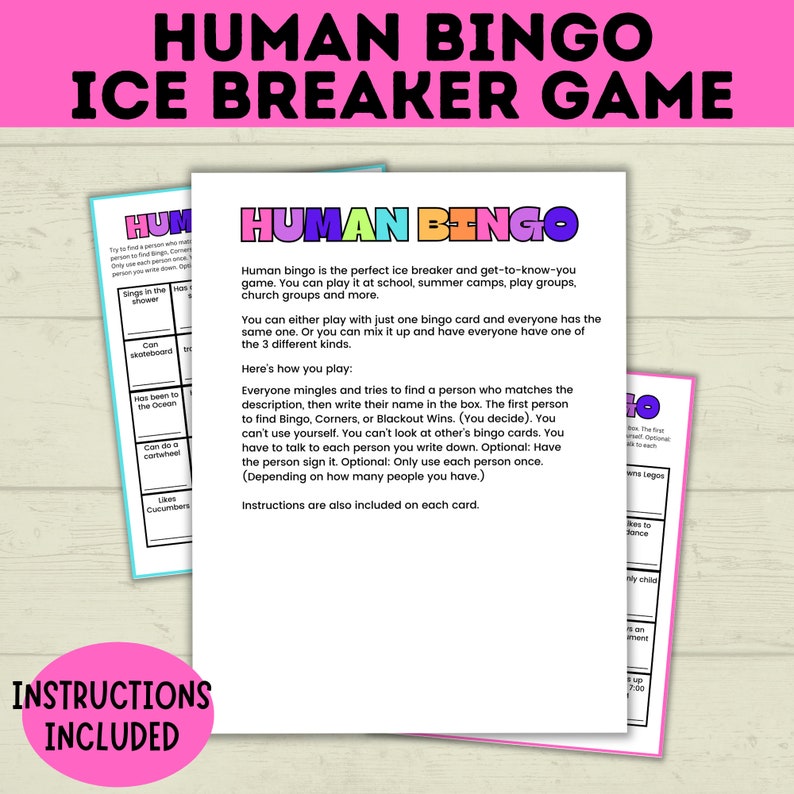 Kids Bingo | Human Bingo | Ice Breaker Bingo | Get to Know You Bingo ...