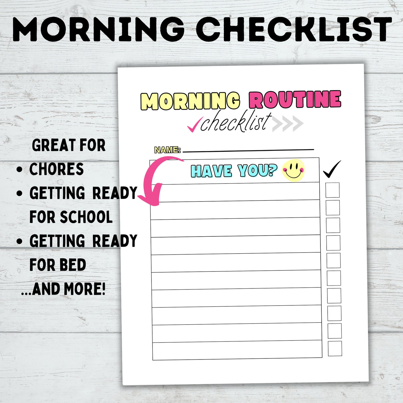 Daily Routine Checklist for Kids | Morning Routine Checklist | Bedtime ...