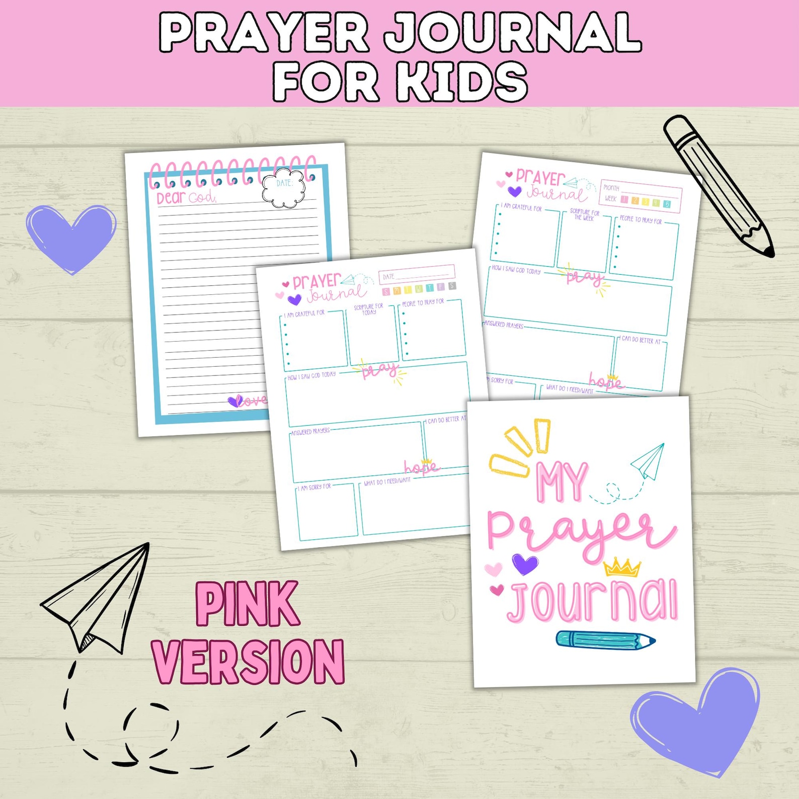 Printable Prayer Journal for Kids: Daily & Weekly Pages (PDF Download ...
