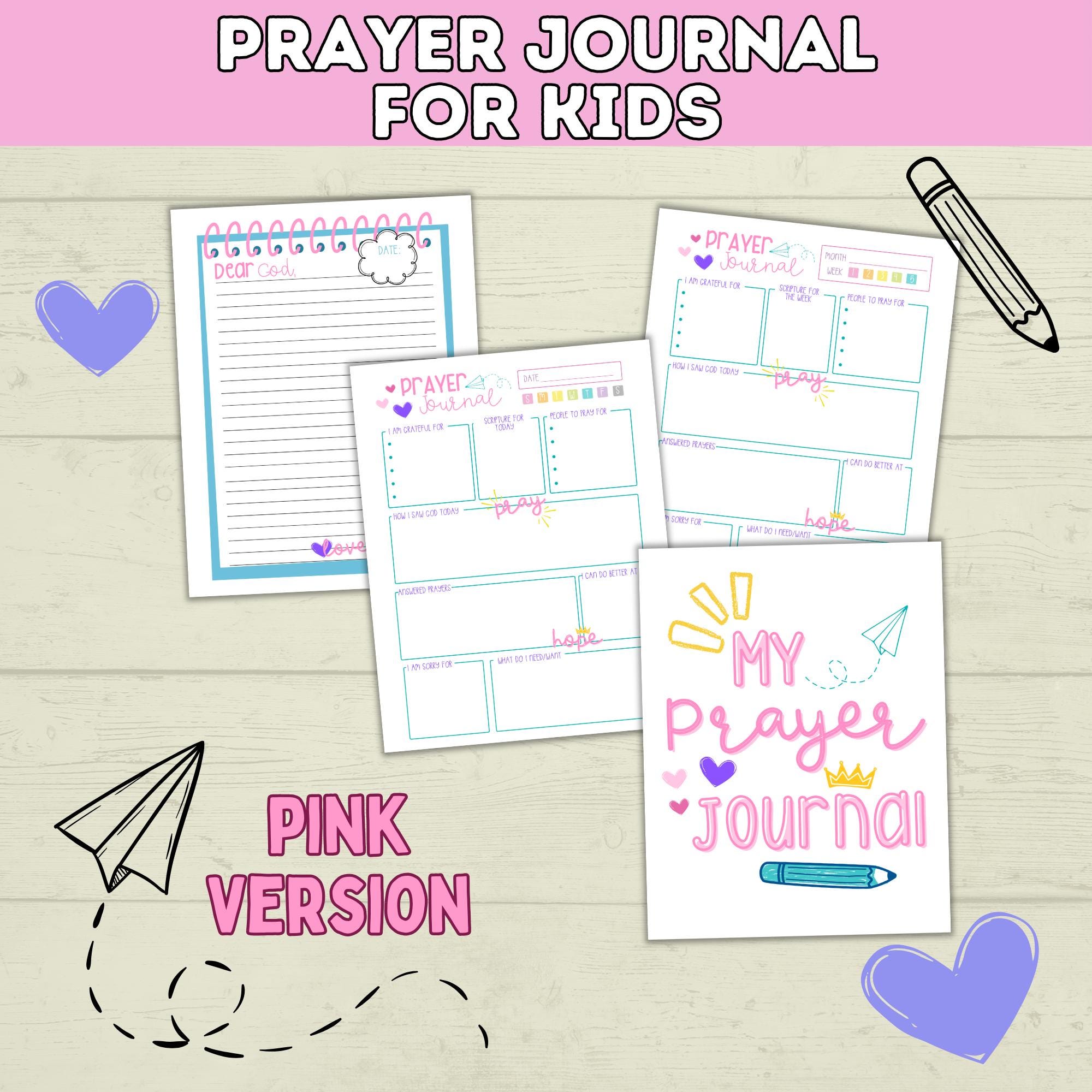 Printable Prayer Journal for Kids: Daily & Weekly Pages (PDF Download ...