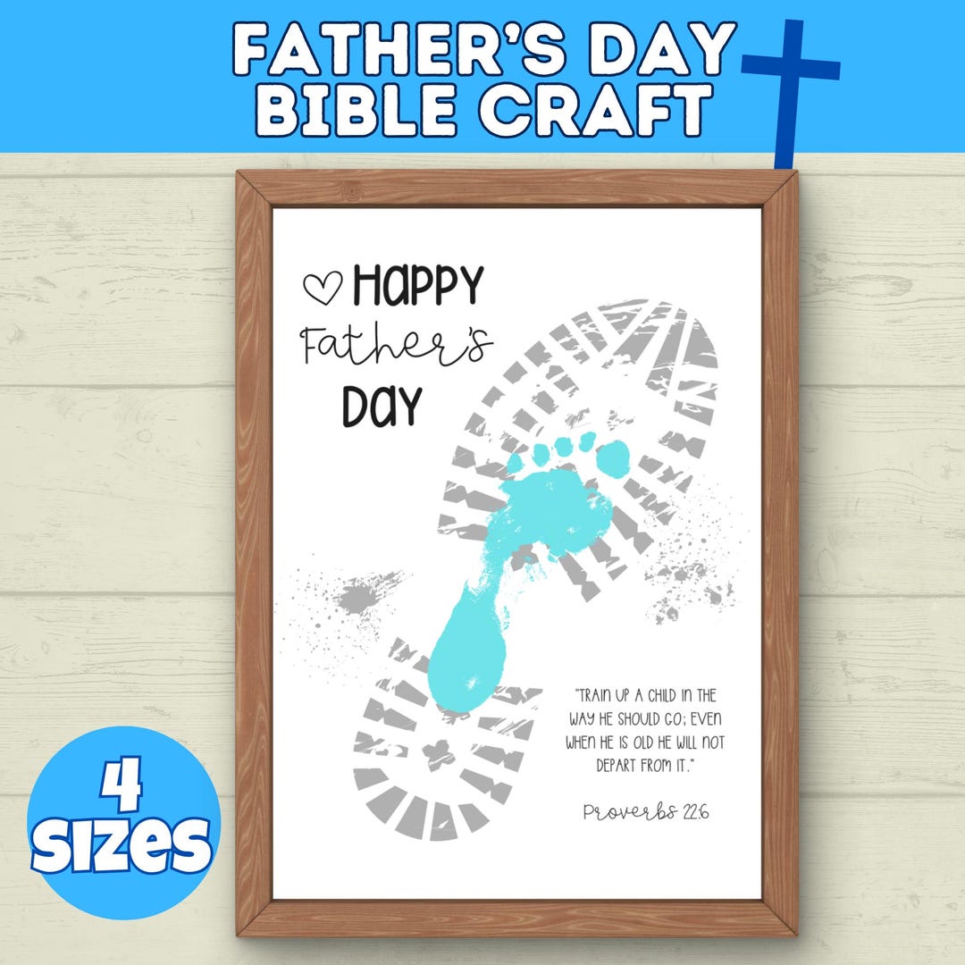 Father's Day Bible Footprint Craft: Printable Keepsake (PDF Download - Etsy
