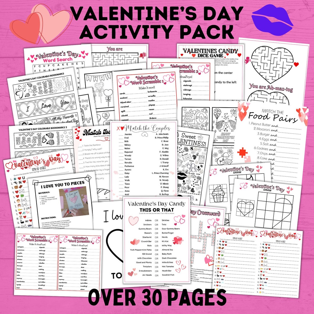 Valentine's Day Party and Activity Pack Kids Activities Kids Printables ...
