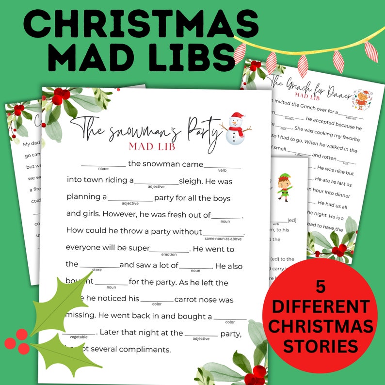 Christmas Activity for Kids | Christmas Mad Libs | Christmas Printable ...