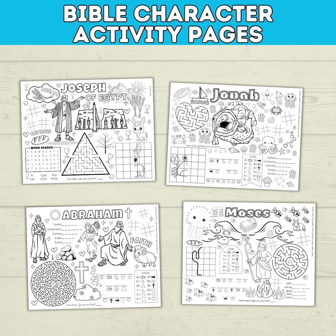 Bible Story Scripture Coloring Page Sheet for Kids, Children's Ministry ...