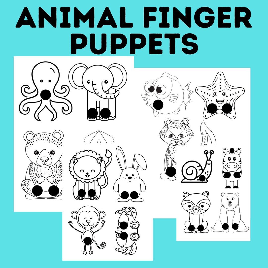 Animal Finger Puppets Paper Finger Puppets to Color - Etsy
