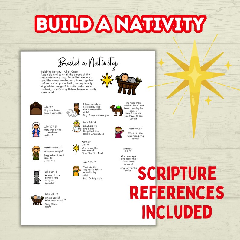 Build a Nativity Scene Activity Printable for Kids, Christmas ...