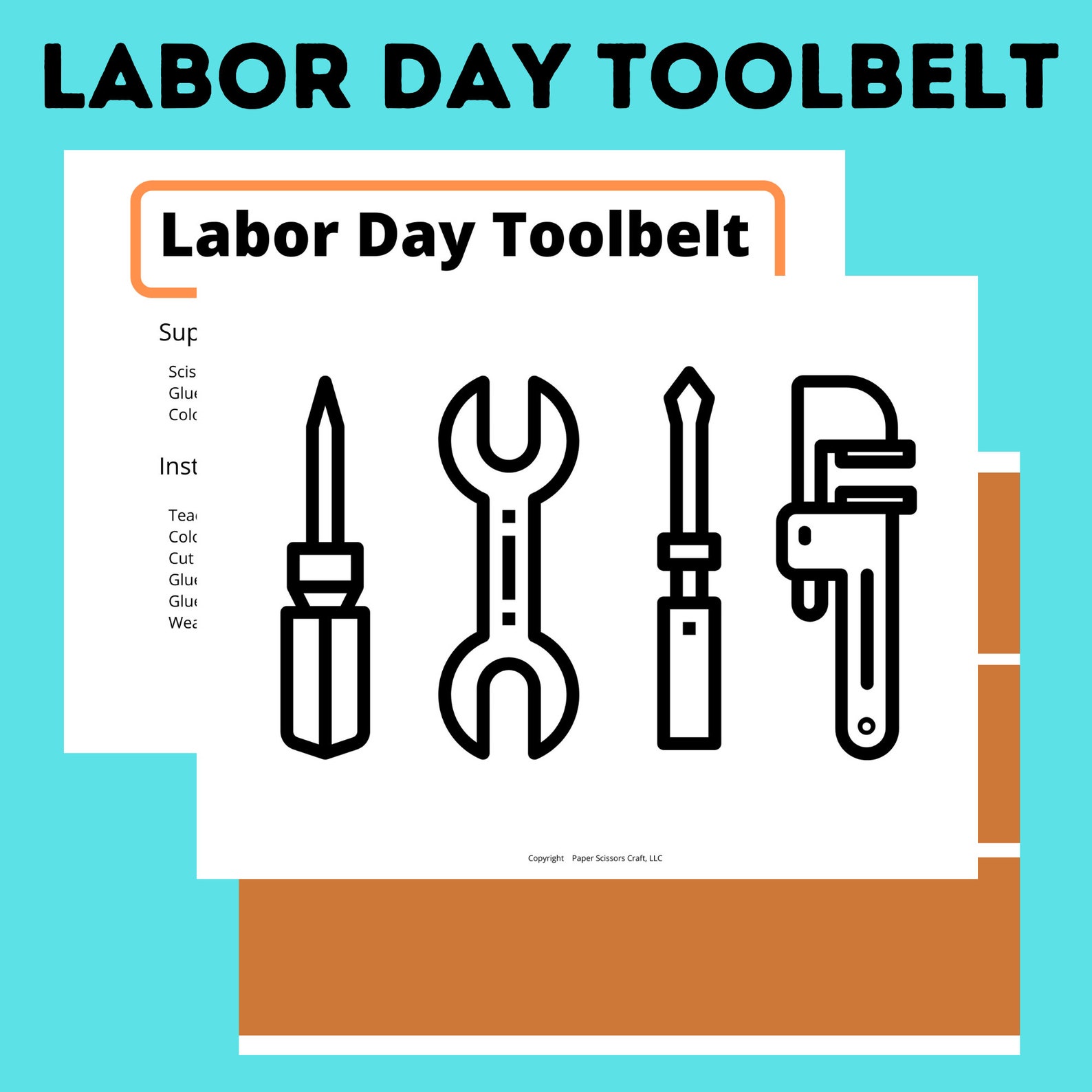 Labor Day Craft | Labor Day Activities | Tool Belt Craft | Kids Craft ...
