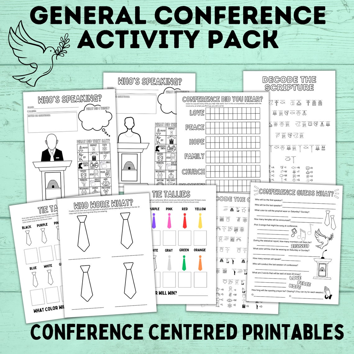 General Conference Activity Pack for Kids | Activity Pages for Kids ...