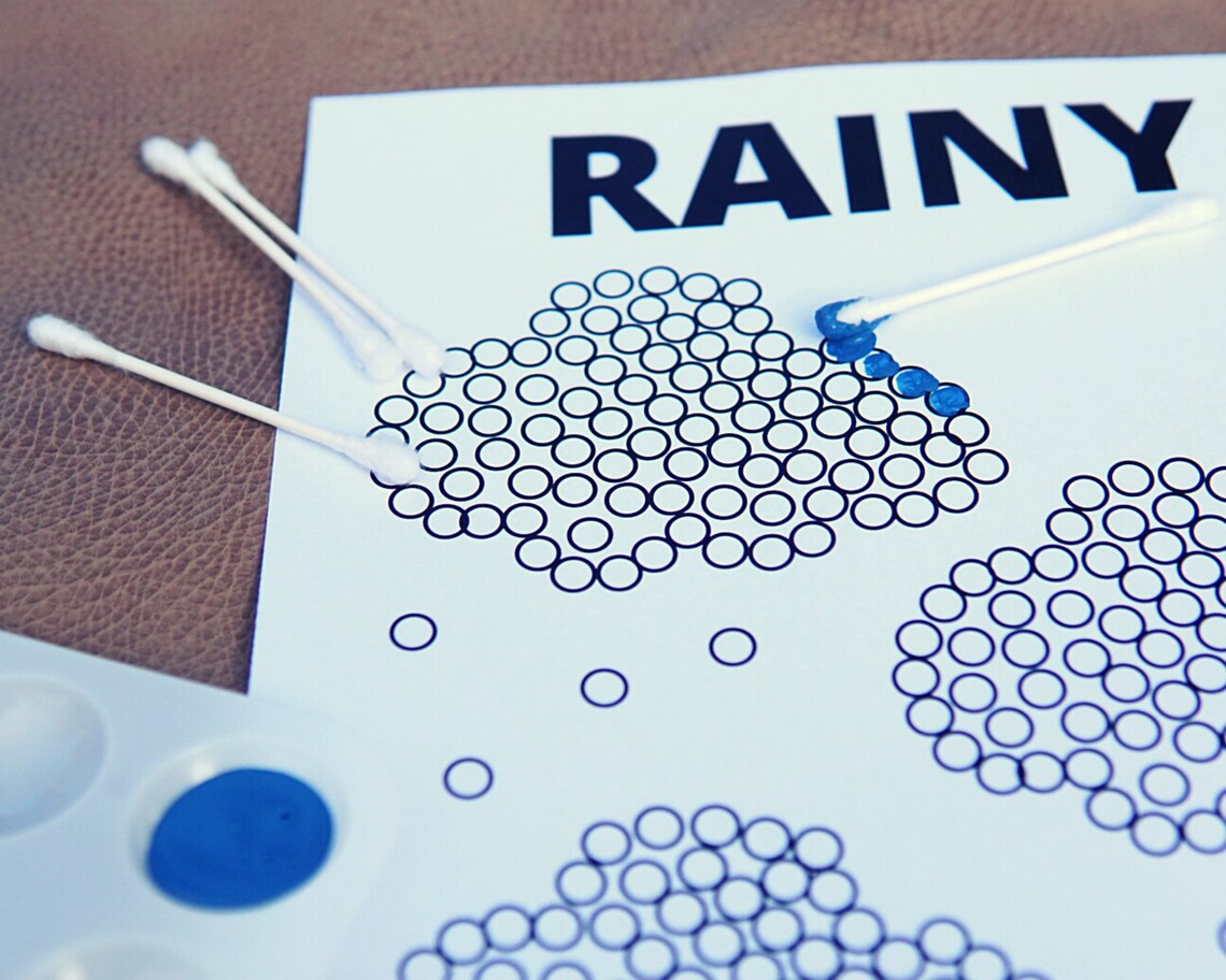 Q Tip Painting Weather Printable | Preschool Activity PDF | Preschool ...