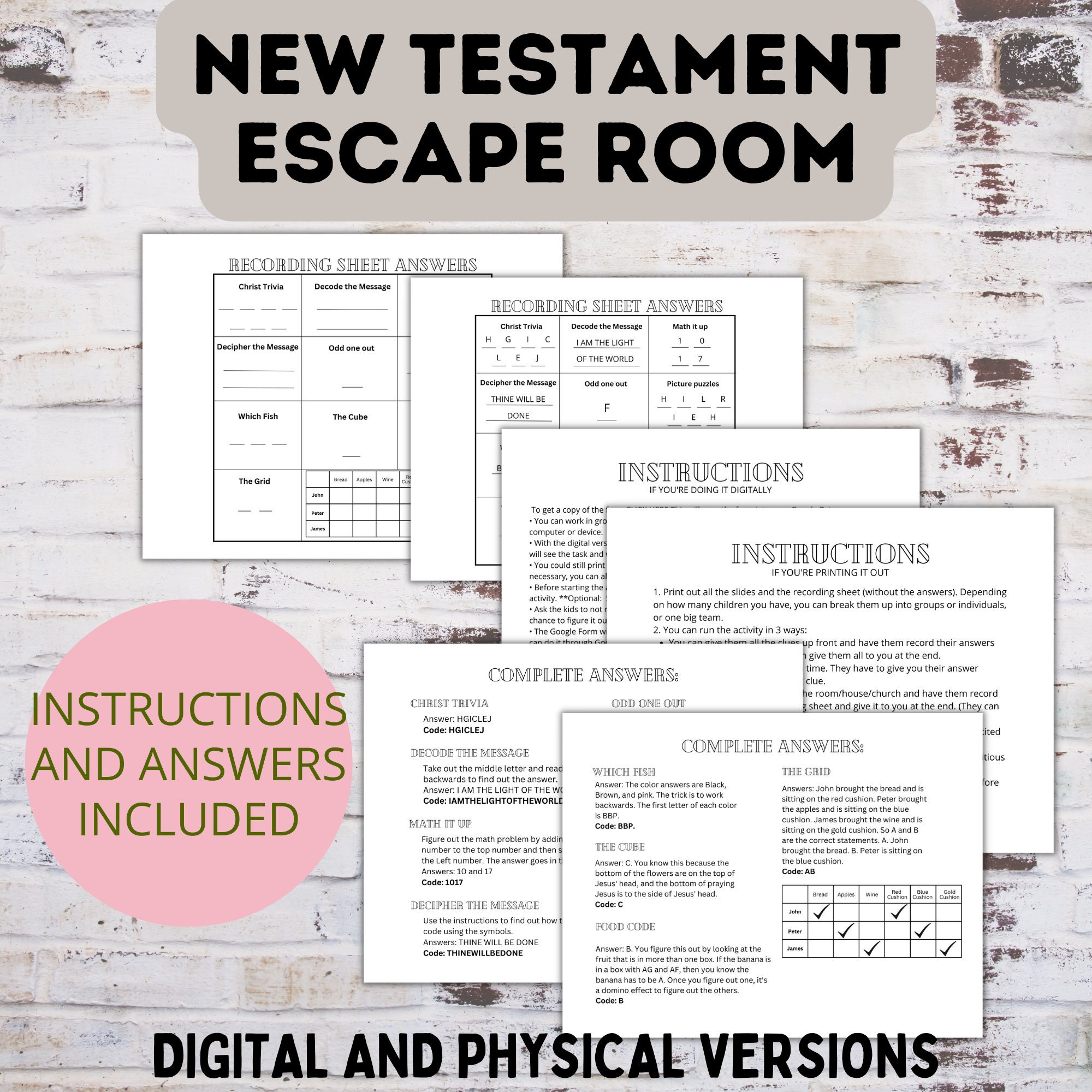 Bible Escape Room New Testament Escape Room for Youth Youth Games ...