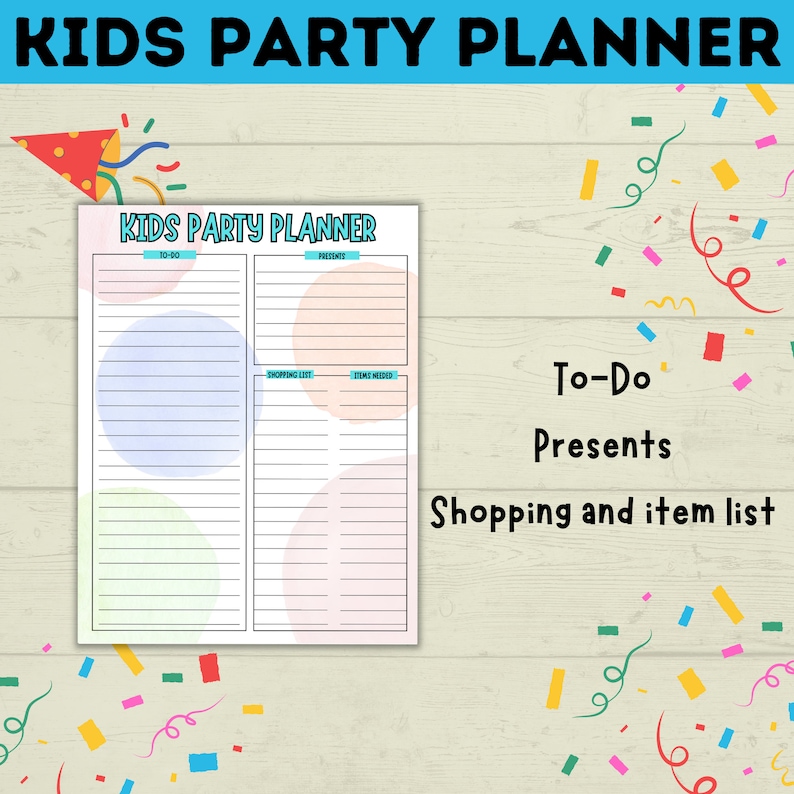 Kid's Party Planner | Kid's Birthday Party Planner | Kids Planner ...
