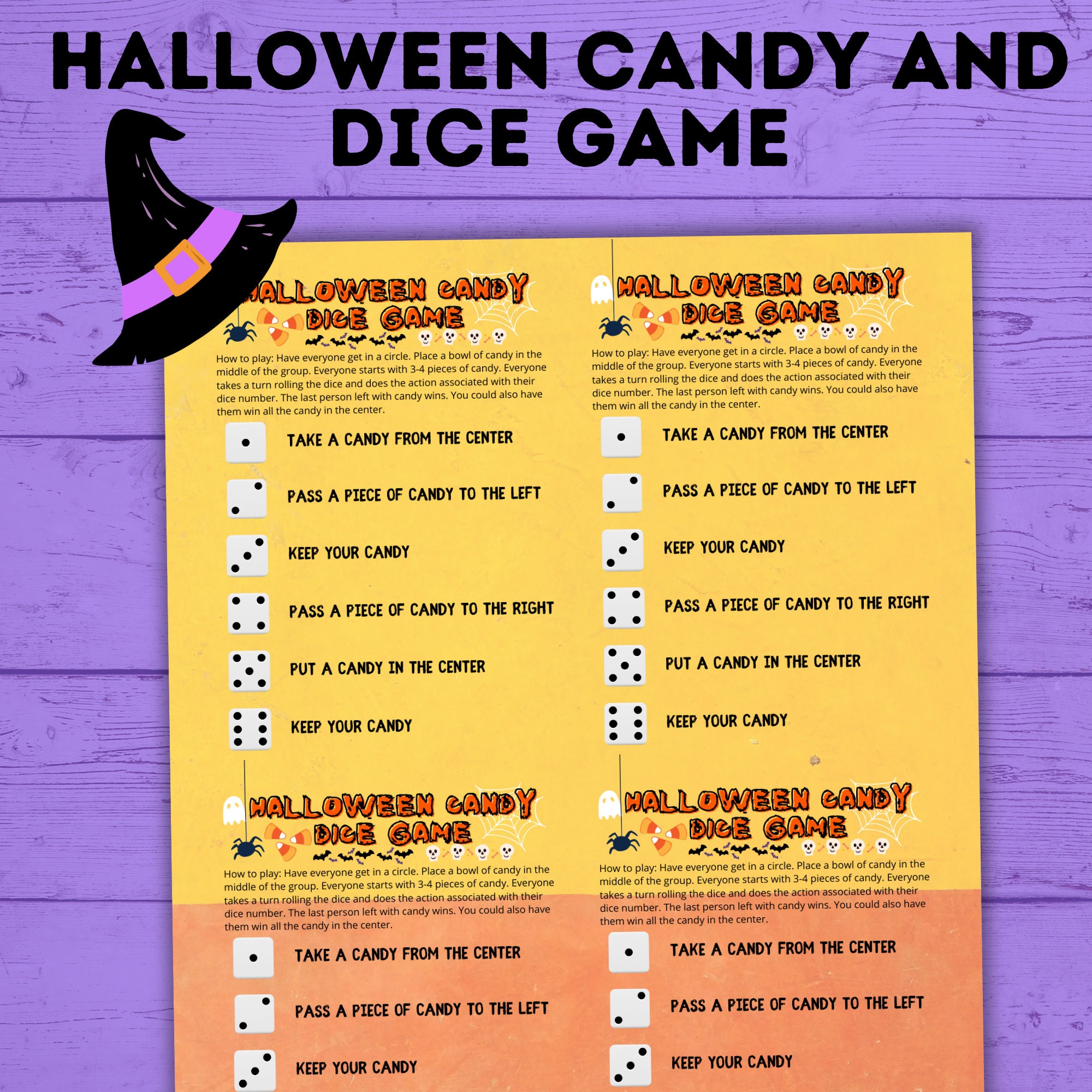 Halloween Candy Dice Game for Kids and Family | Halloween Game ...