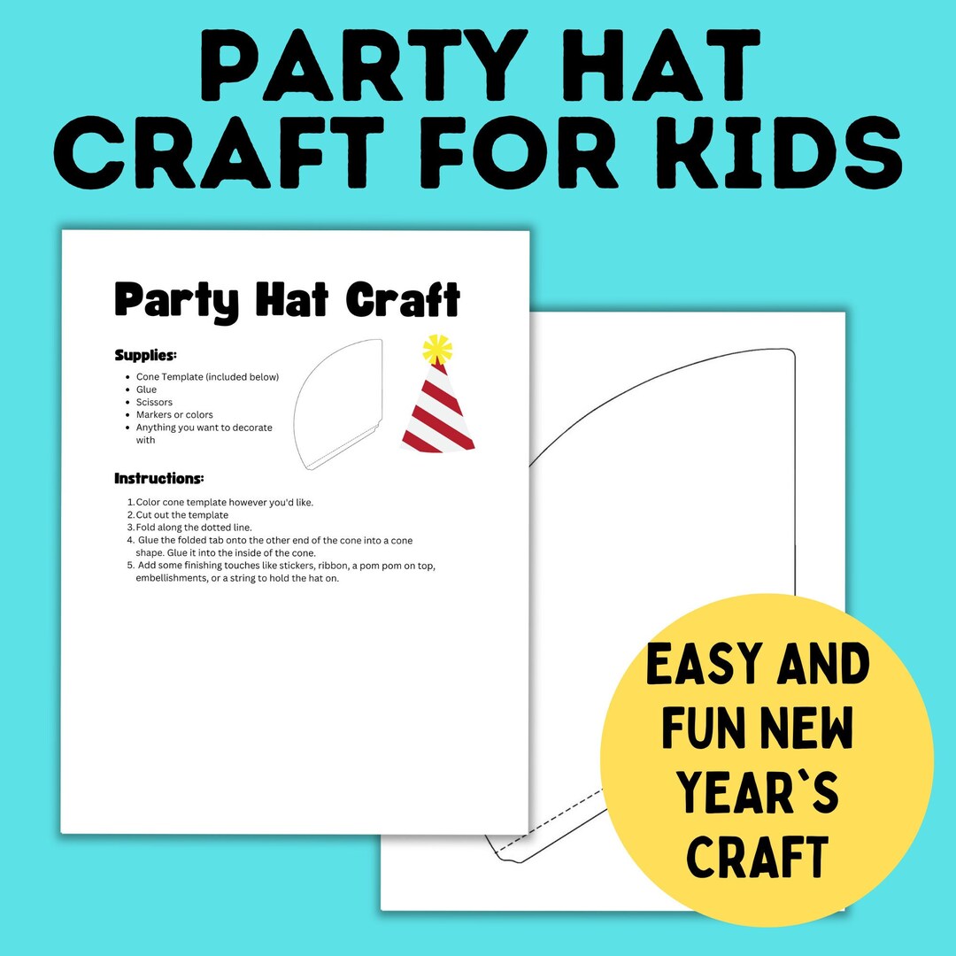 Party Hat Craft for Kids for New Year's Eve | New Year's Eve Craft for ...