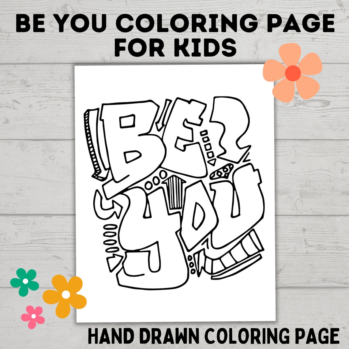 Be You Coloring Page for Kids | Kids Coloring Page | Affirmation ...
