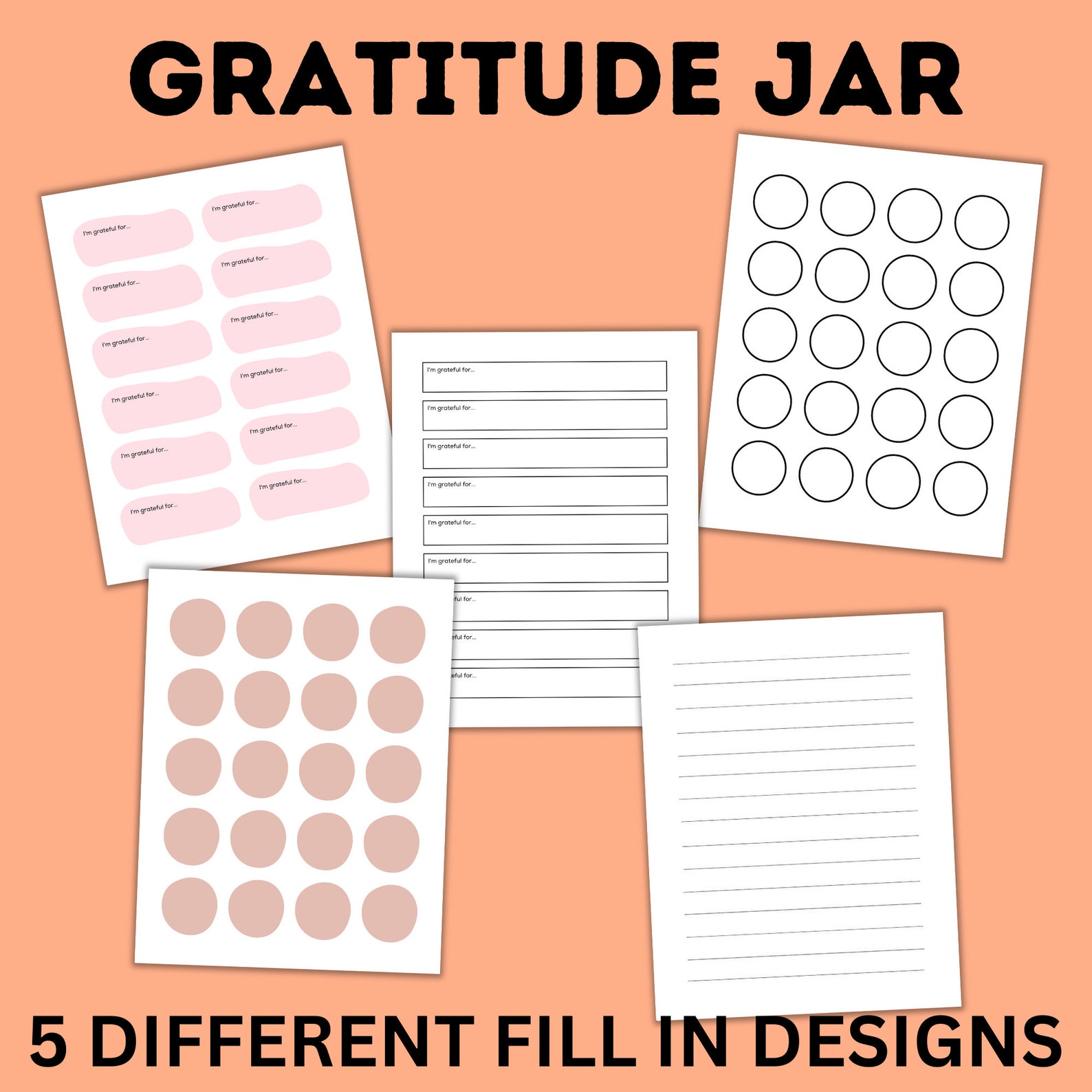 Gratitude Jar for Kids, Thankful Activity, Thanksgiving, Prompts, PDF ...