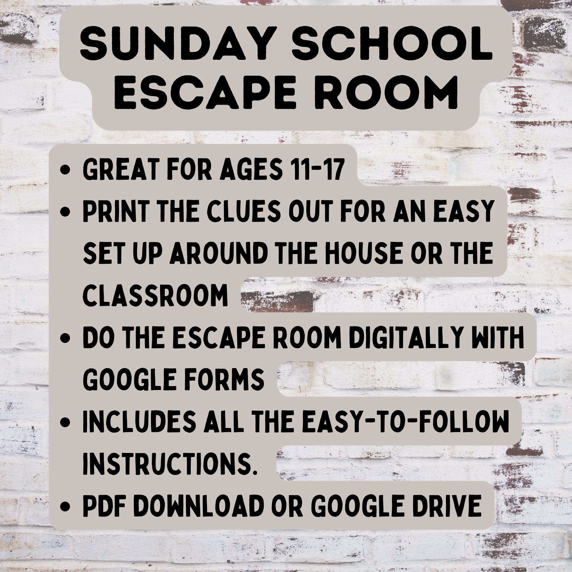 Bible Escape Room New Testament Escape Room for Youth Youth Games ...