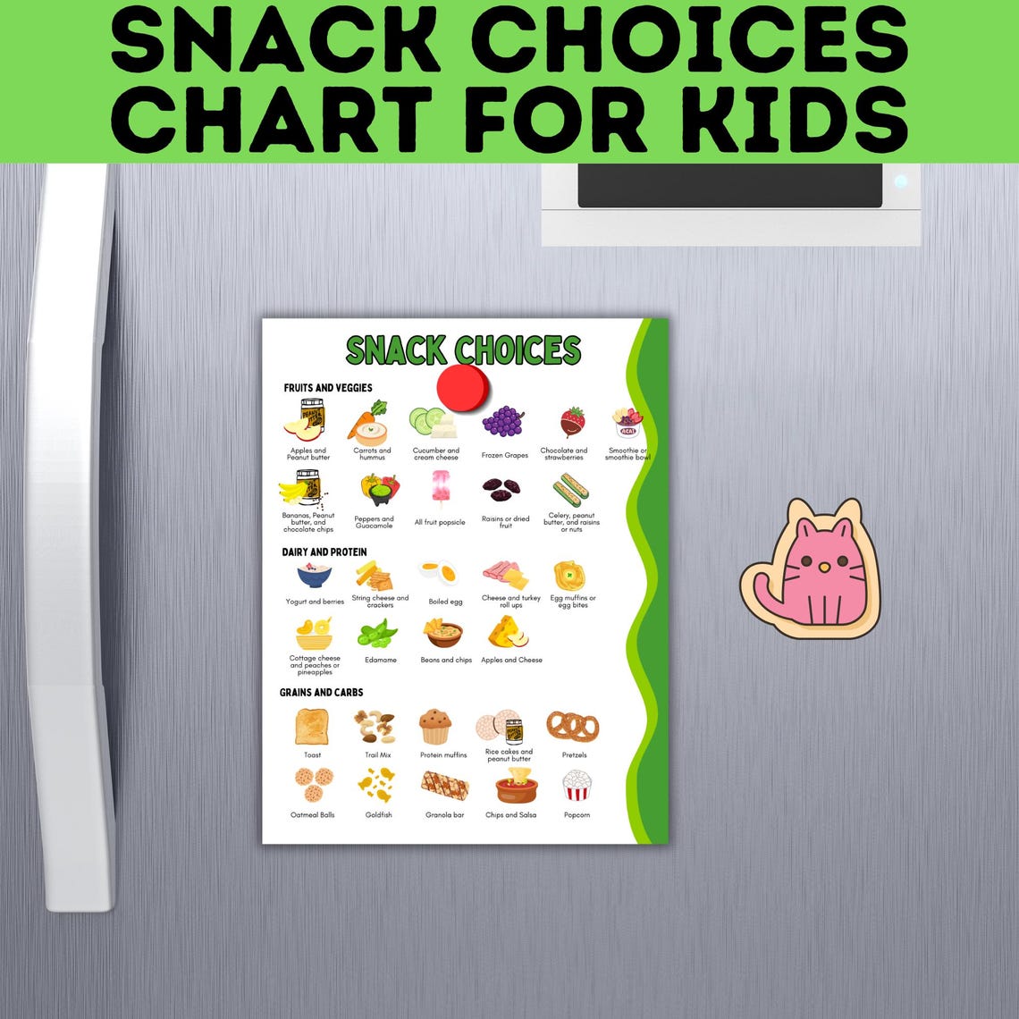 Kid's Snack Chart | Snack Choices Chart | Snacks for Kids | Healthy ...