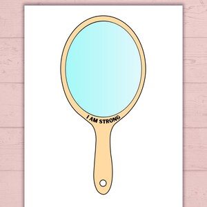 Self Esteem Confidence Coloring Page Mirror Craft for Kids, Love ...