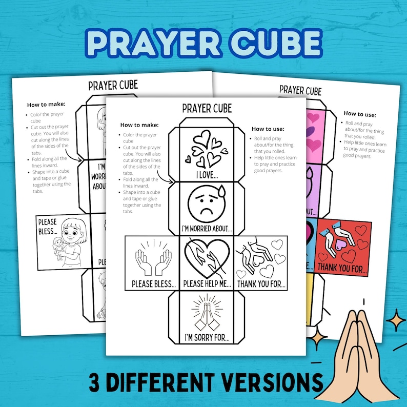 Prayer Cube Activity, Pray Coloring Pages, Bible Crafts for Kids, Faith ...