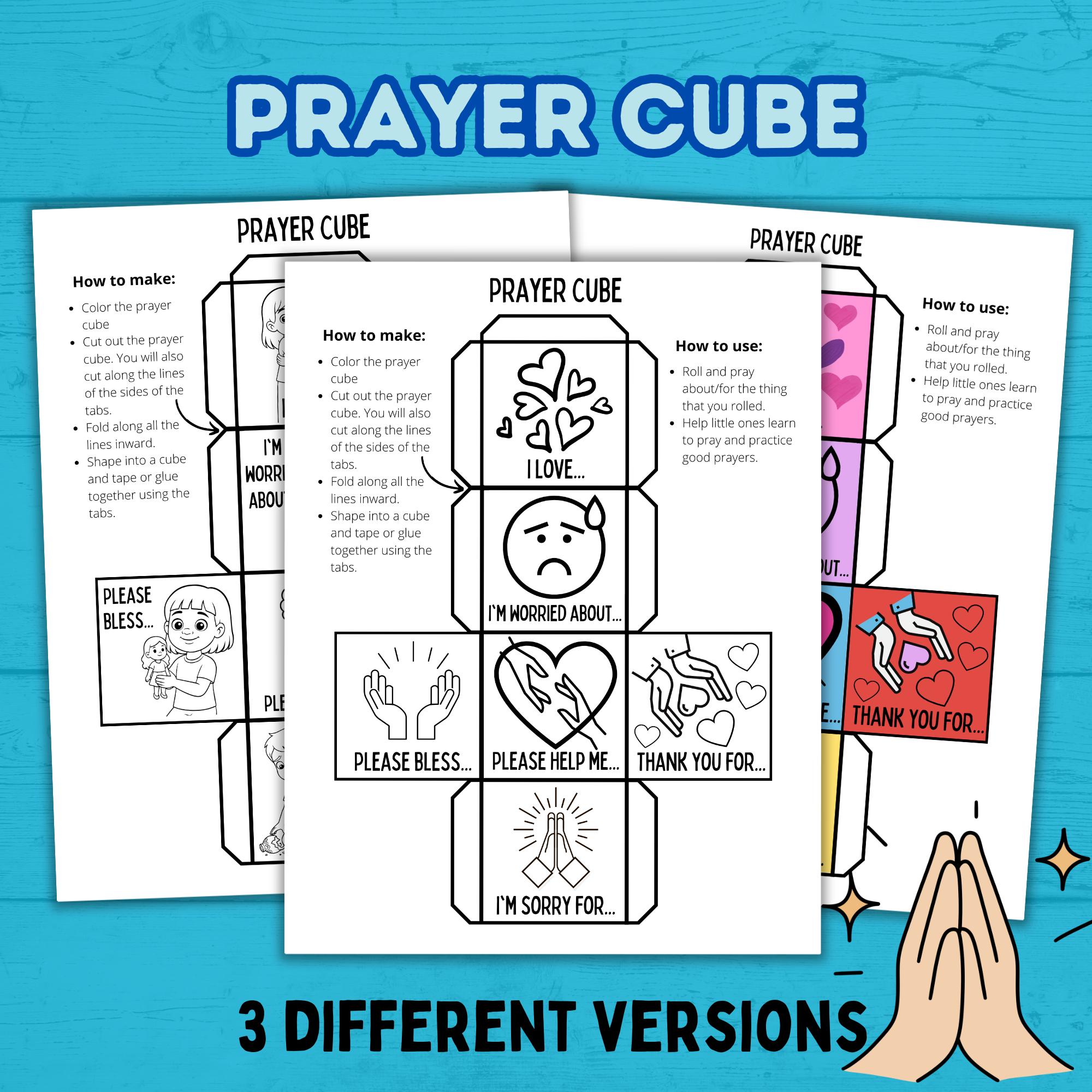 Prayer Cube Activity, Pray Coloring Pages, Bible Crafts for Kids, Faith ...