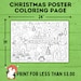 Christmas Coloring Poster for Kids | Coloring Pages for Kids | Kids ...