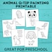 Animal Q-tip Painting Printable | Animal Craft | Animal Printable ...