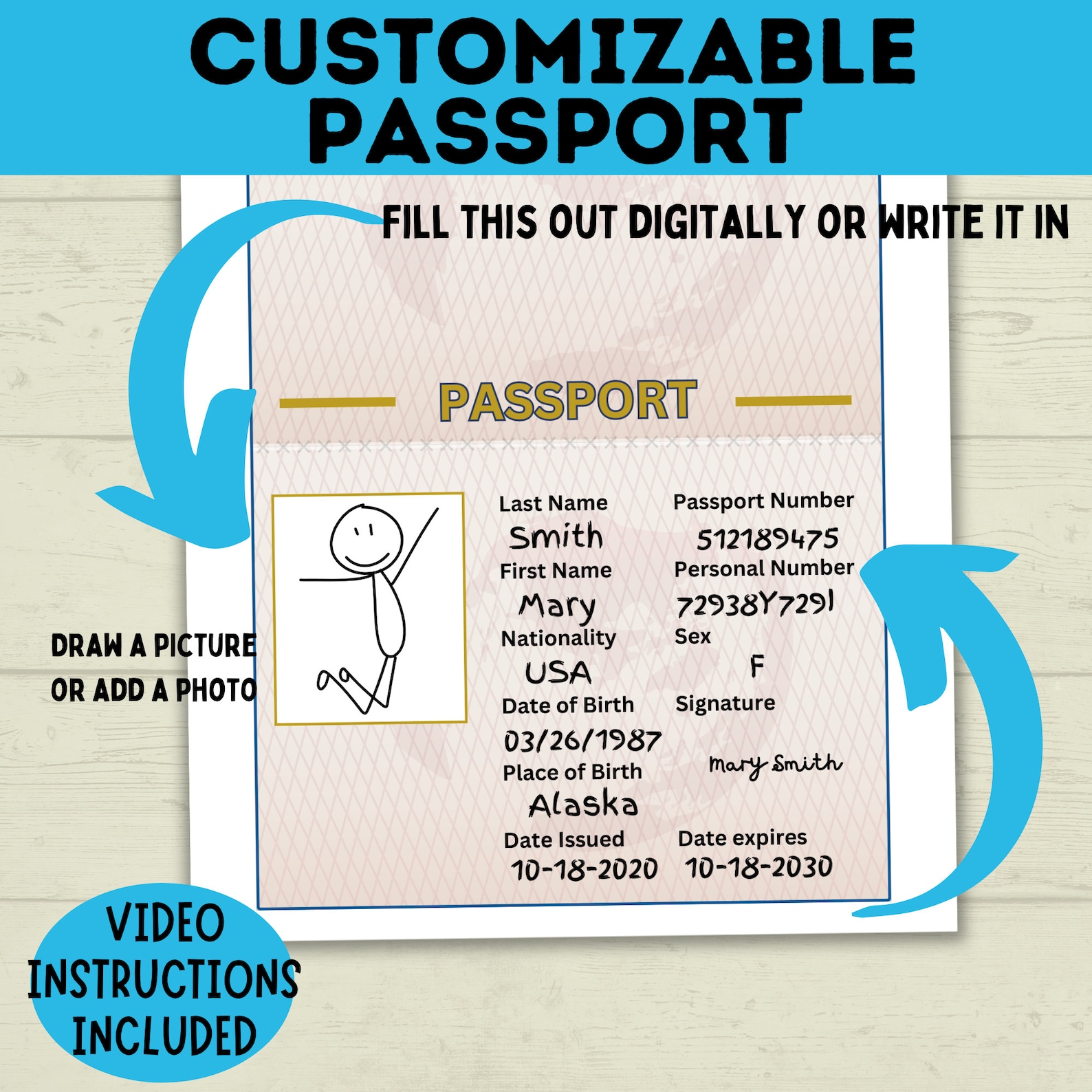 Customizable Passport | Design Your Own Passport | Passport Craft ...