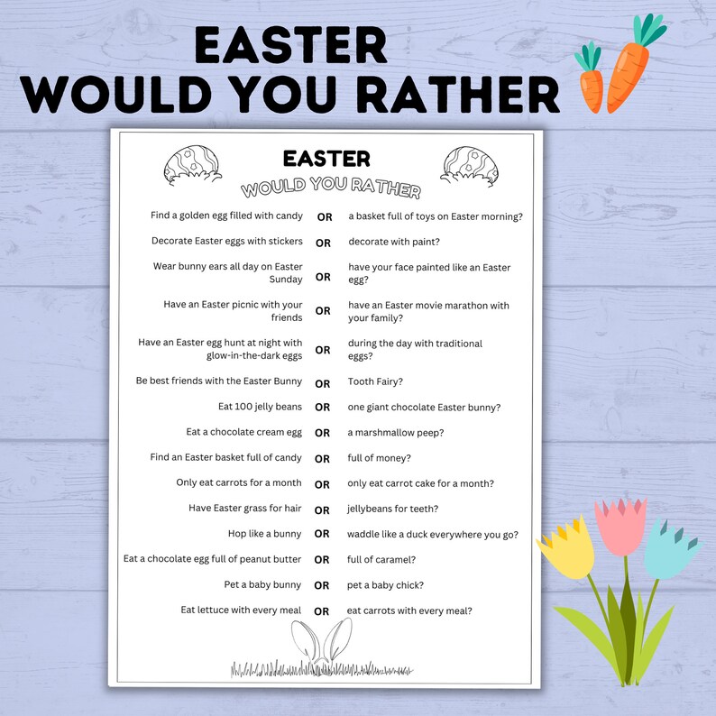 Easter Would You Rather for Kids | Easter Activities | Easter ...