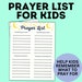 Kids Prayer | Prayer List for Kids | Prayer Chart | Prayer Printable ...