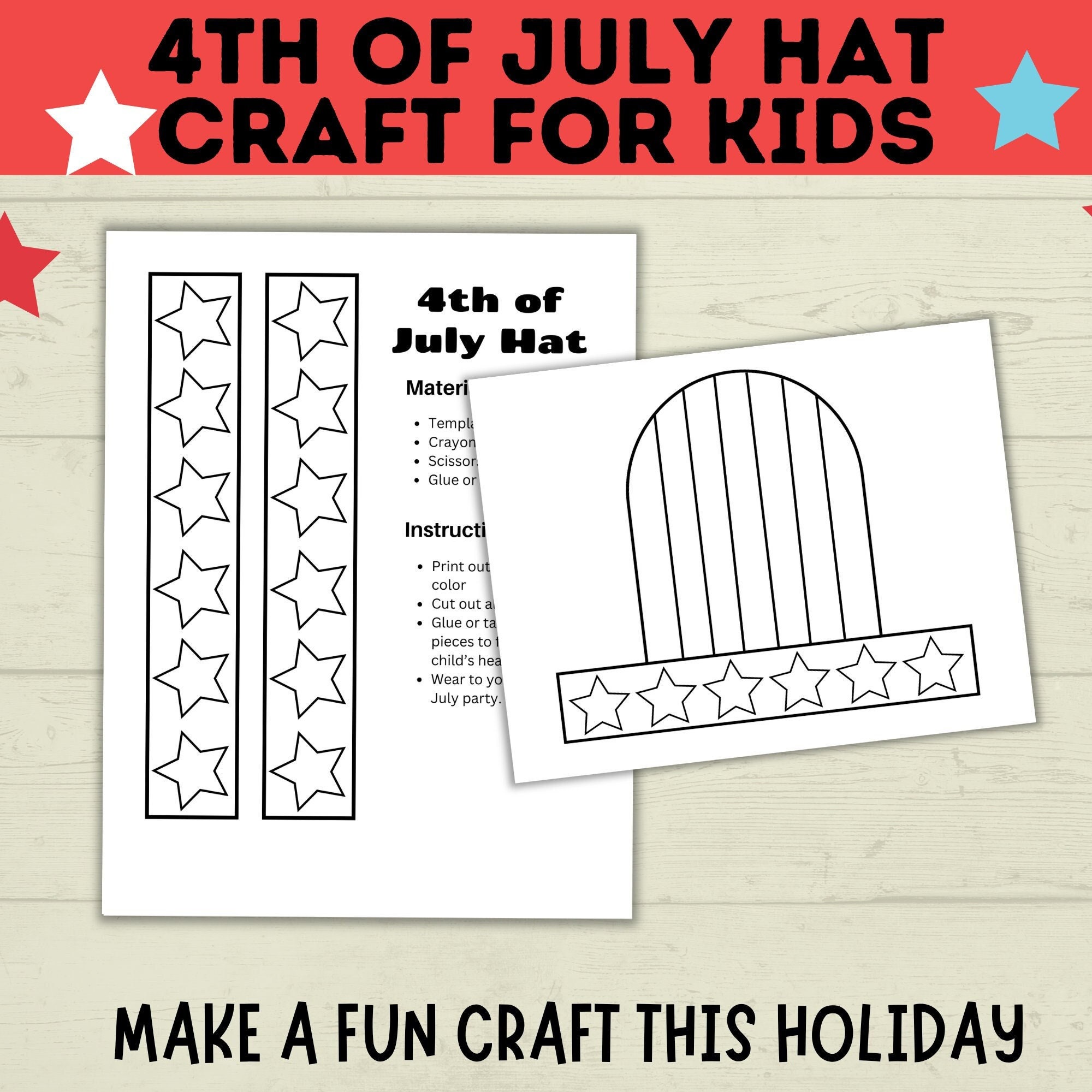 4th of July Craft for Kids | Patriotic Hat for Kids | Kids Craft ...