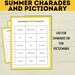 Summer Pictionary for Kids and Family | Summer Charades | Summer ...