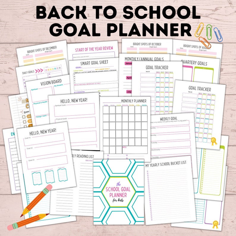 School Goal Planner for Kids | Kids Goals | Goals for Kids | Printables ...