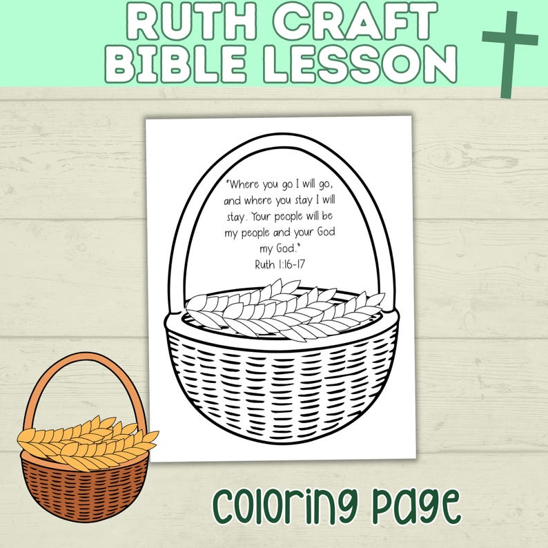 Ruth and Naomi Bible Character Lesson Activity Page Kids, Sunday School ...