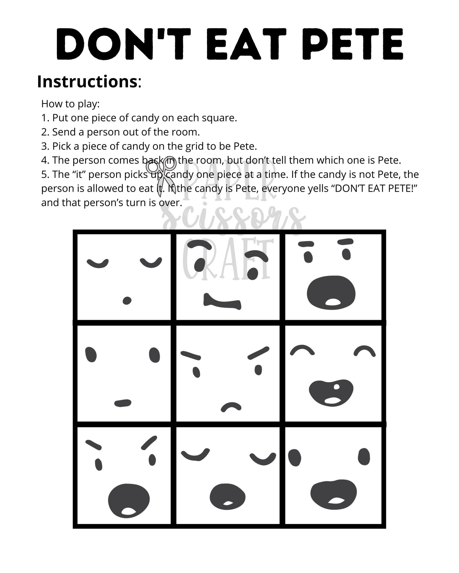 Don't Eat Pete Child's Game for Families and Classrooms - Etsy