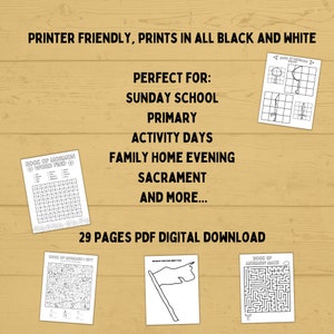 Book of Mormon Activity Pack for Kids | Book of Mormon Crafts | Book of ...