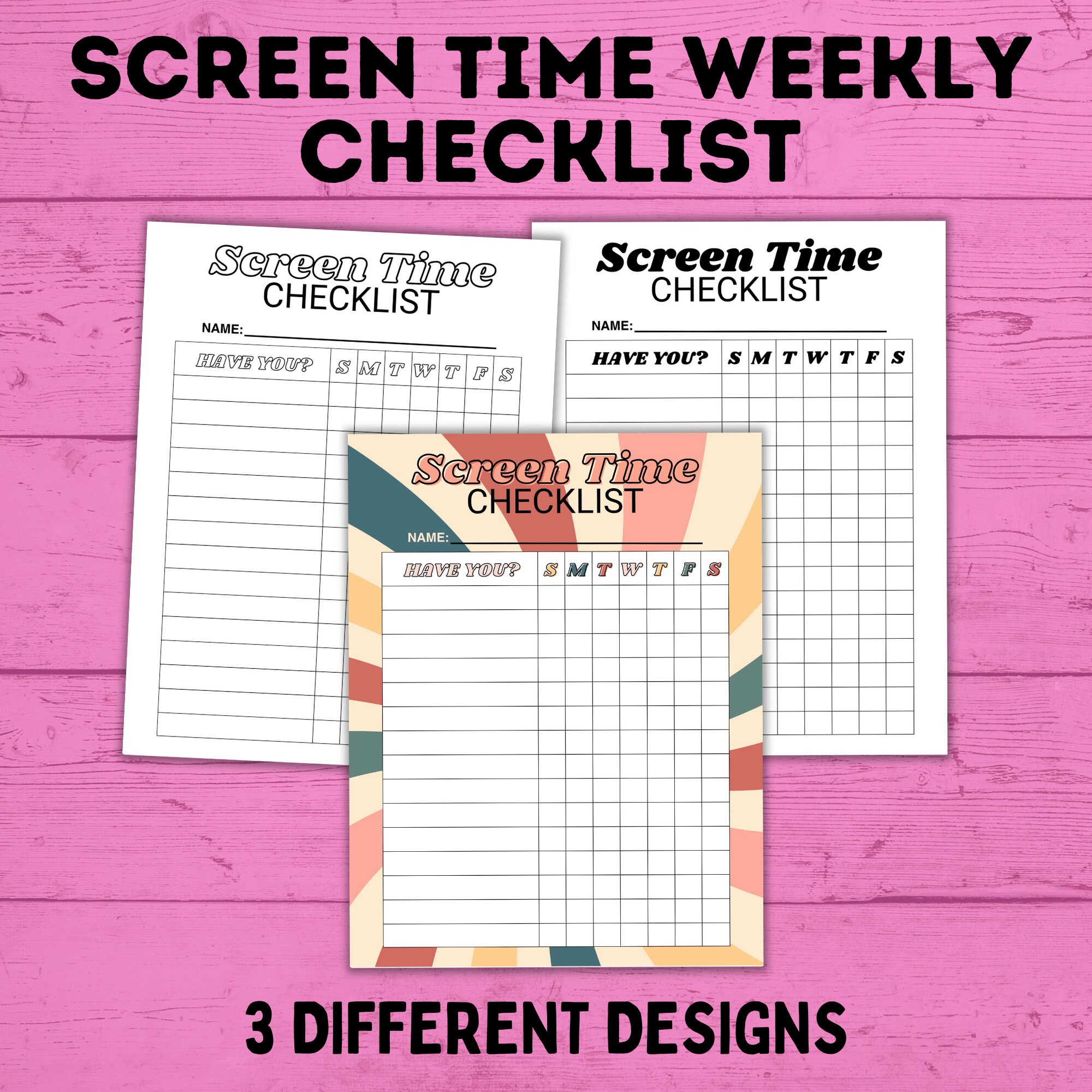 Screen Time Reward Chart Bundle | Kids Chore Chart | Kids Checklist ...