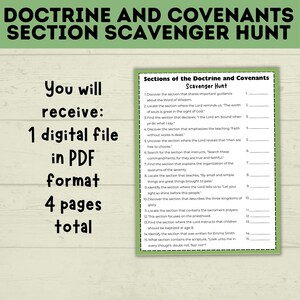 Doctrine & Covenants Scavenger Hunt: Scripture Quiz (PDF Download) - Etsy