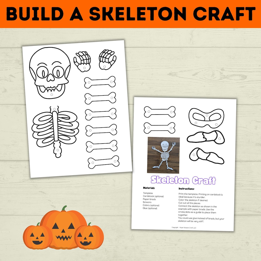 Skeleton Craft | Build a Skeleton | Halloween Craft | Kids Craft ...